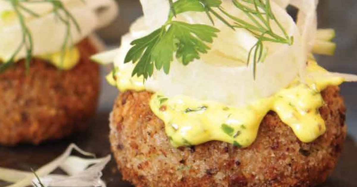 Stella's Eatery's pickerel cakes with fancy tartar sauce and fennel ...