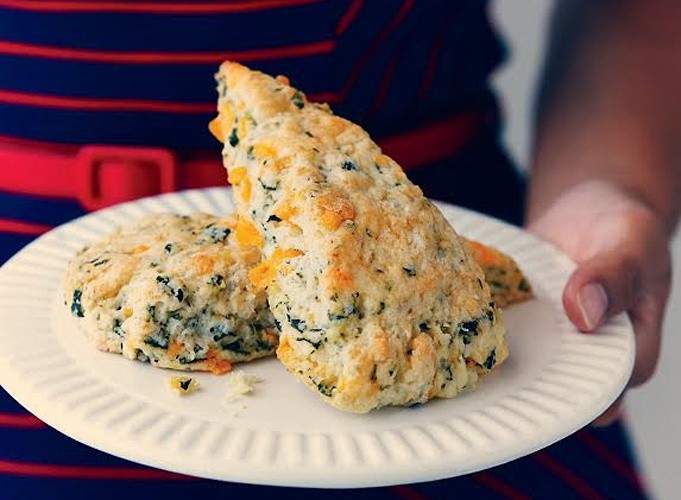 Recipe from The Messy Baker: basil and aged cheddar scones | Eat North