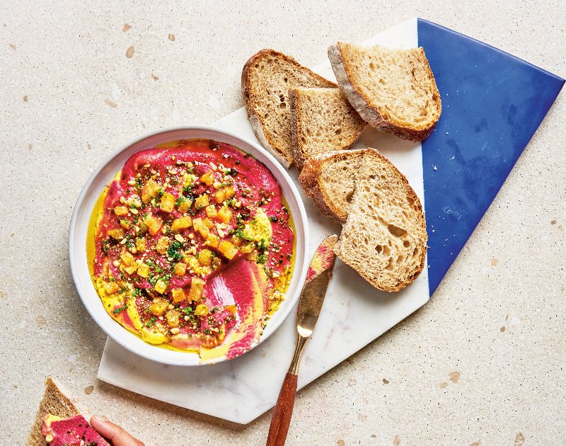 Pink and gold beet dip from the Eat, Habibi, Eat! cookbook | Eat North